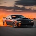 Dodge Challenger SRT Hellcat Demon Car Print Menacing Black Supercar ...