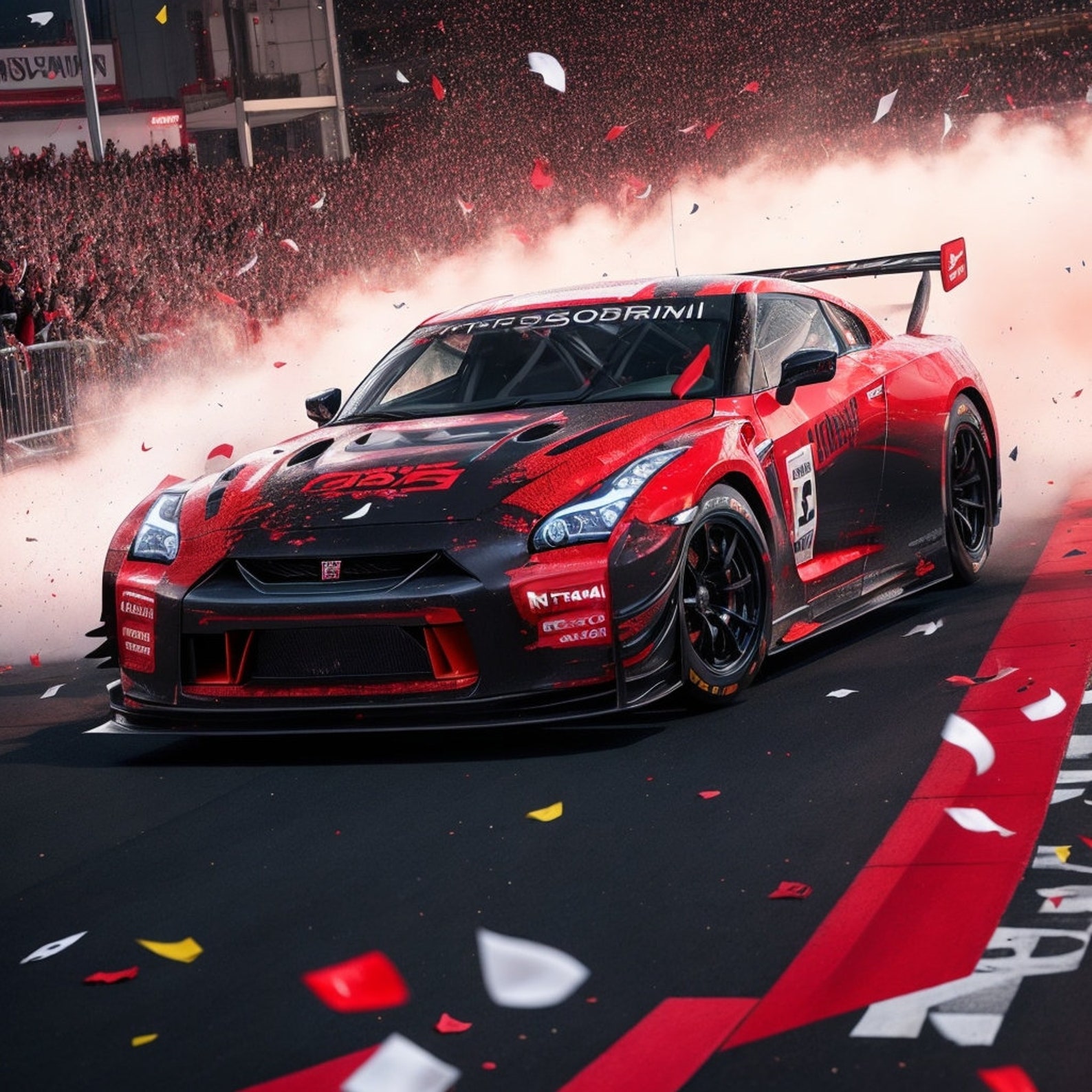 Nissan Gran Turismo Red Car Print Realistic Luxury Sports Car Wall Art ...