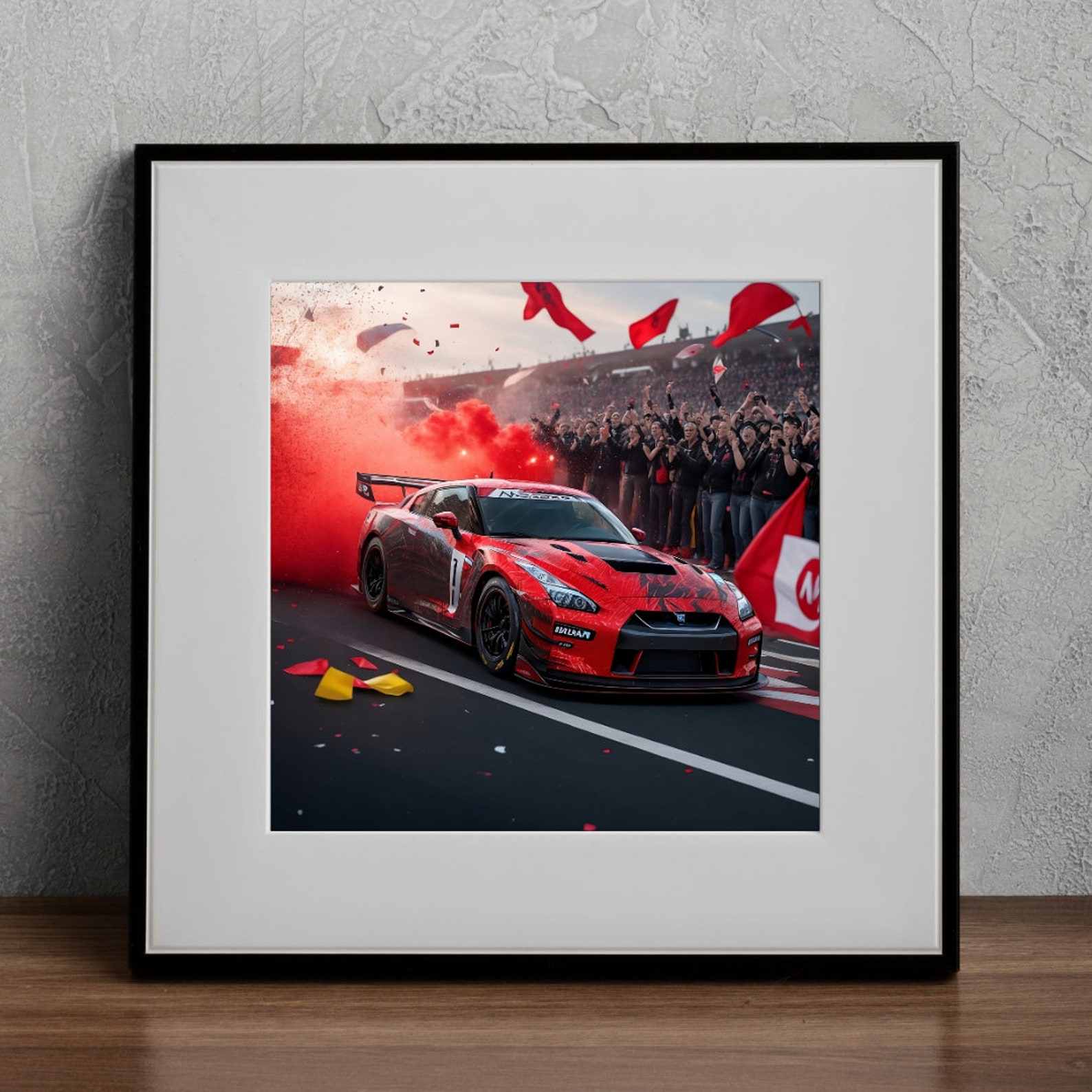 Nissan Gran Turismo Red Car Print Realistic Luxury Sports Car Wall Art ...