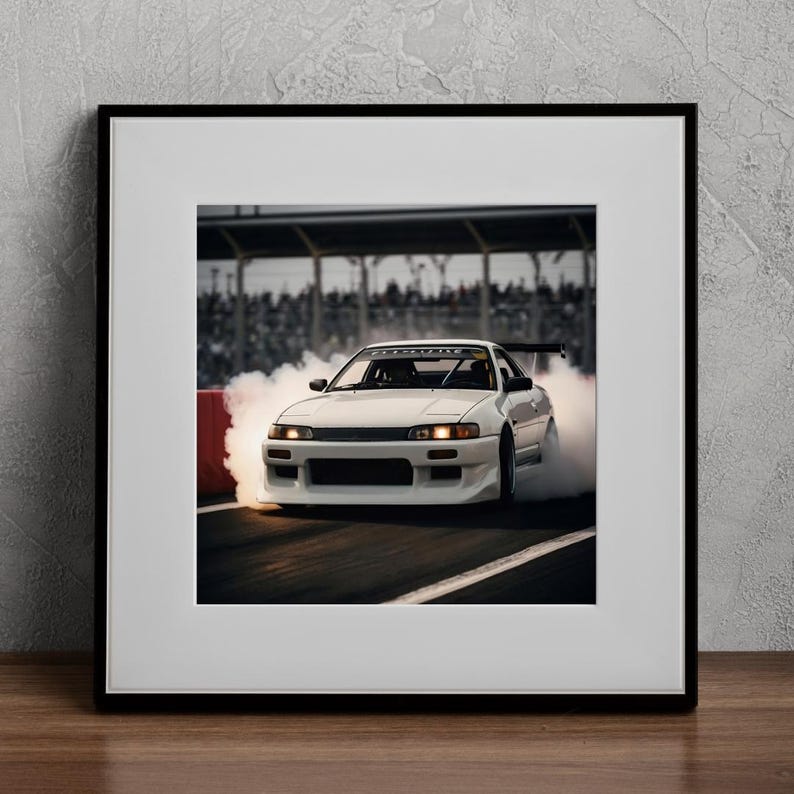 Nissan Silvia White Car Print Iconic Sports Car Digital Car Art Suzuka ...