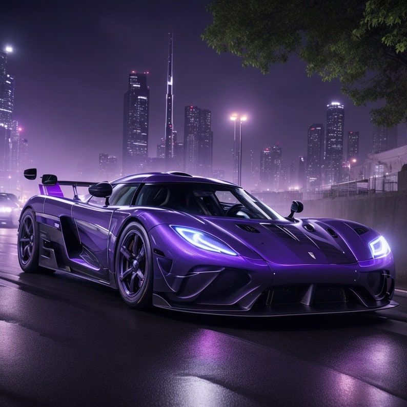 Koenigsegg Jesko Print Night Racing Art Hyper Car Poster Digital ...