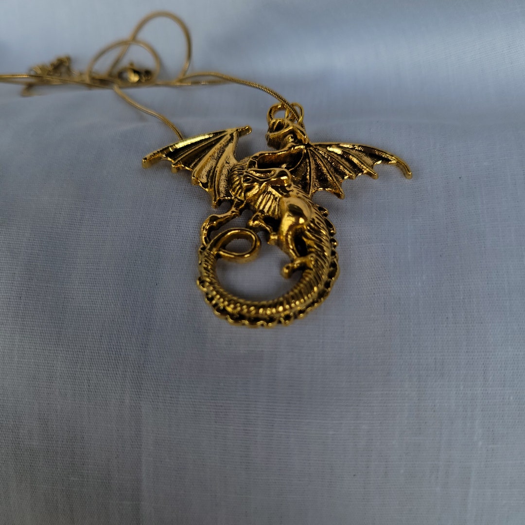 Gold Dragon on a Gold Snake Chain - Etsy