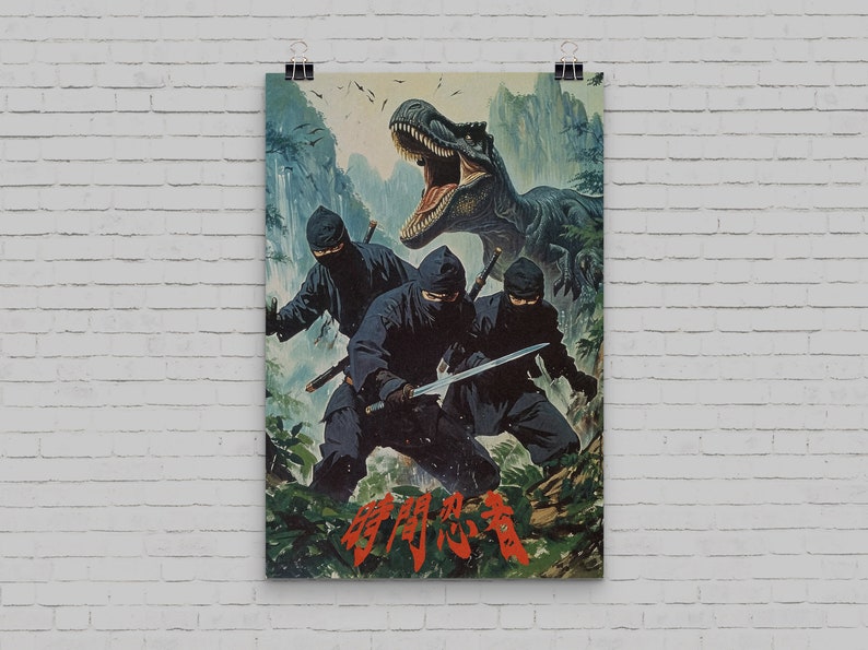 Time Ninjas | Vintage Chinese Sci-fi Action Movie Poster, Dinosaur ...