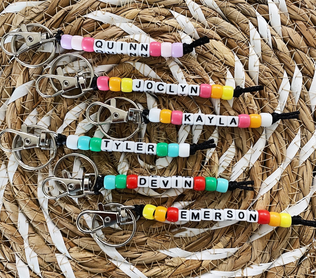 Personalized Name Keychains, Personalized Beaded Keychains, End of Year ...