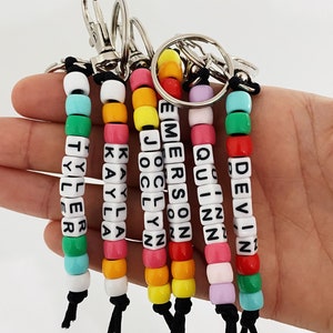Personalized Name Keychains, Personalized Beaded Keychains, End of Year ...