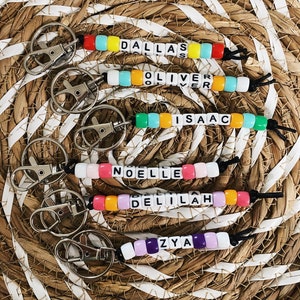 Personalized Name Keychains, Personalized Beaded Keychains, End of Year ...