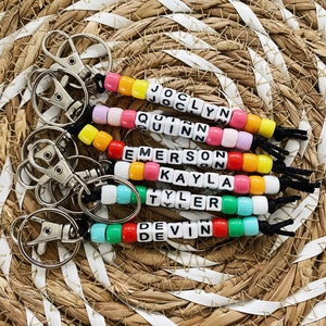 Personalized Name Keychains, Personalized Beaded Keychains, End of Year ...