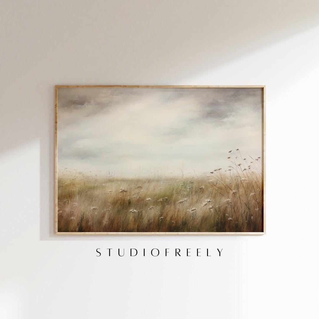 Dry Grass Field Painting: Rustic Cottagecore Art (digital Download) - Etsy