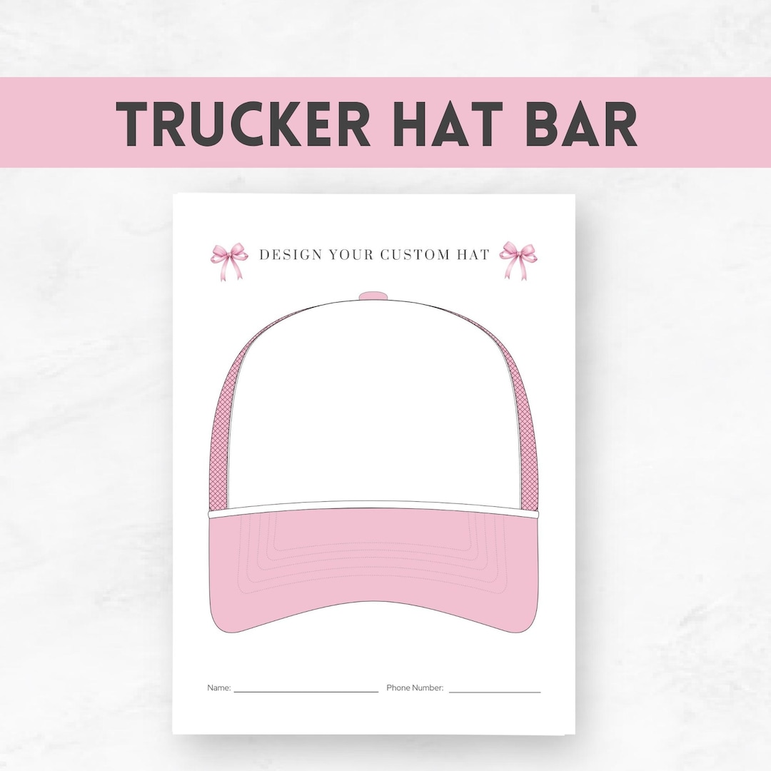 Trucker Hat Bar Template: Patch Layout Design (canva Editable, Digital ...
