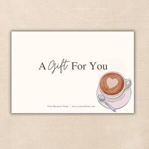 Coffee Shop Gift Certificate Template: Editable Canva Designs (digital ...