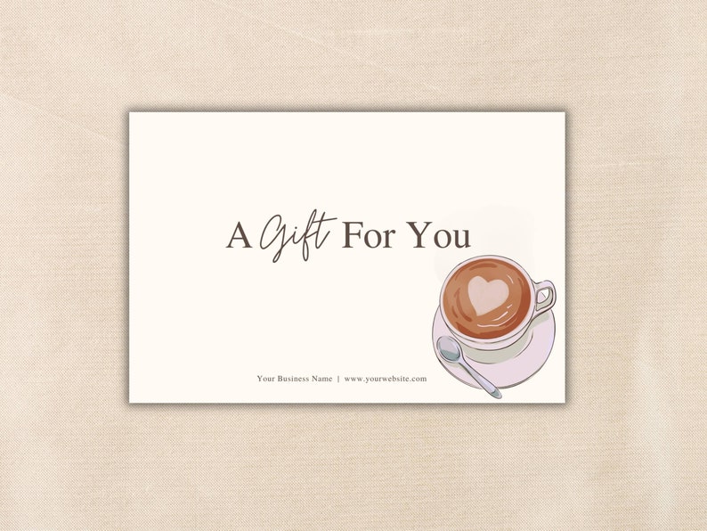 Coffee Shop Gift Certificate Template: Editable Canva Designs (digital ...