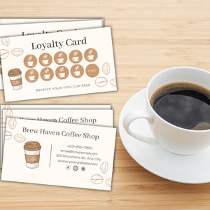 Coffee Shop Loyalty Card Template: Customizable Rewards (canva) - Etsy