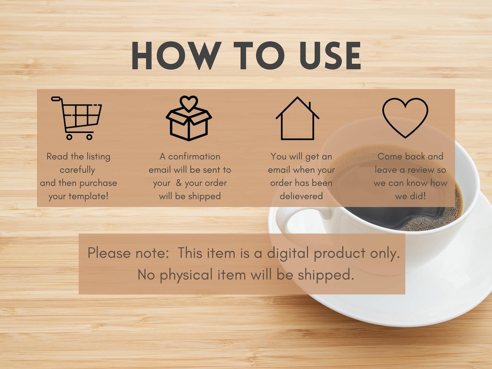 Coffee Shop Gift Certificate Template: Editable Canva Designs (digital ...