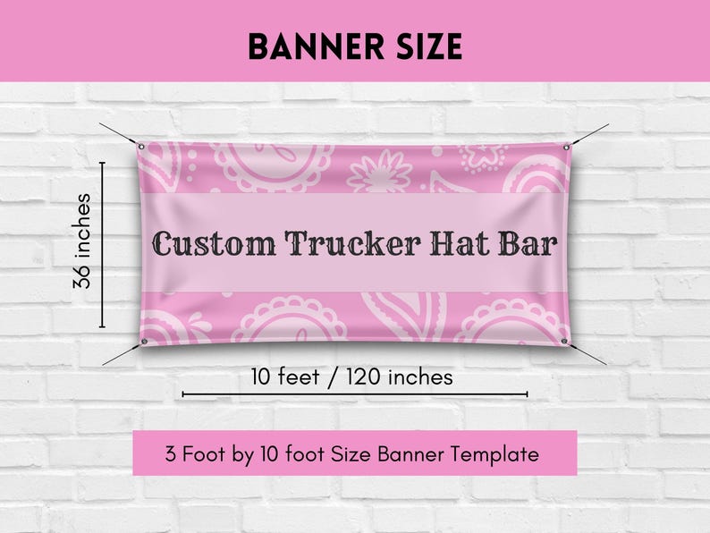 Trucker Hat Bar Banner Template, Customizable Banner Sign, Event Banner ...