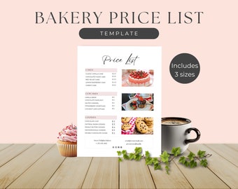Editable Bakery Price List Template! - Etsy