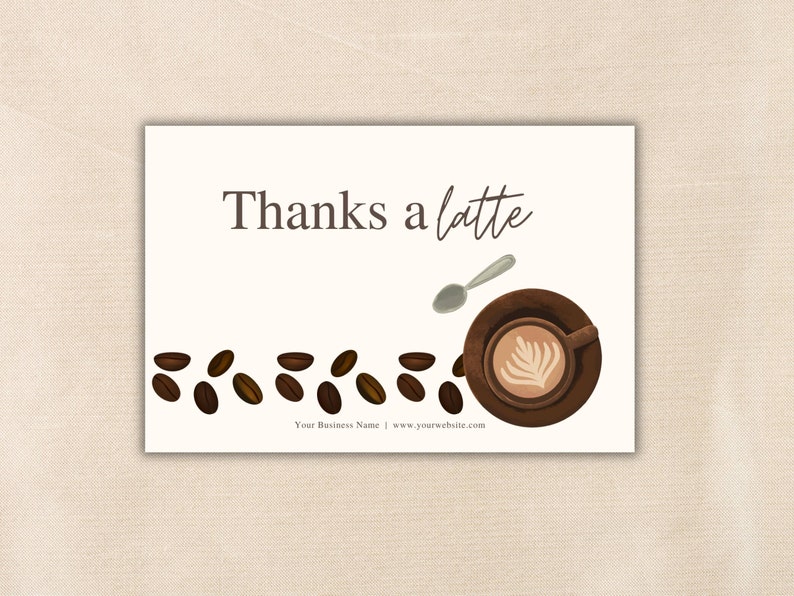 Thanks a Latte Coffee Gift Certificate Voucher Template for Coffee ...