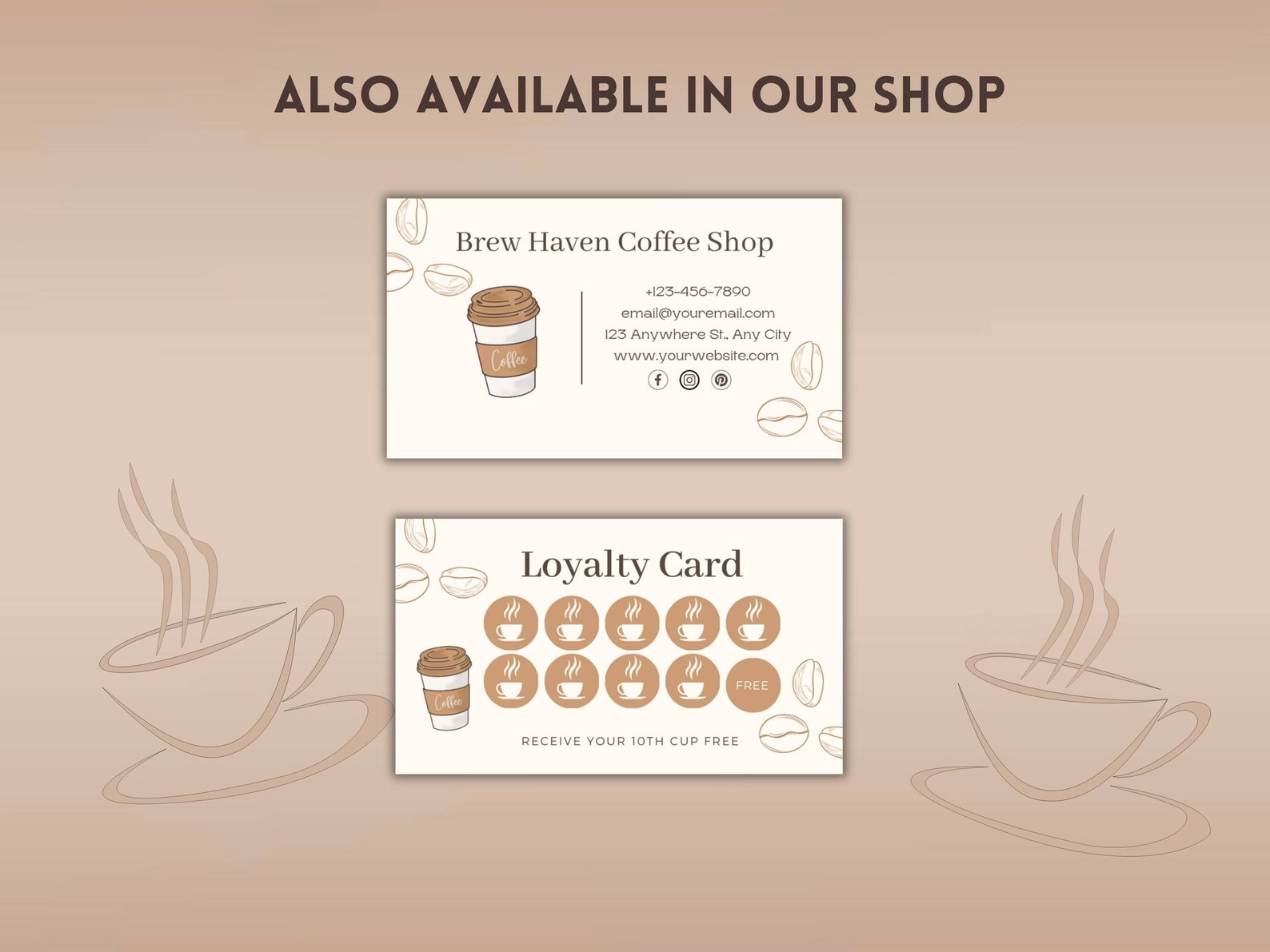 Coffee Shop Gift Certificate Template: Editable Canva Designs (digital ...