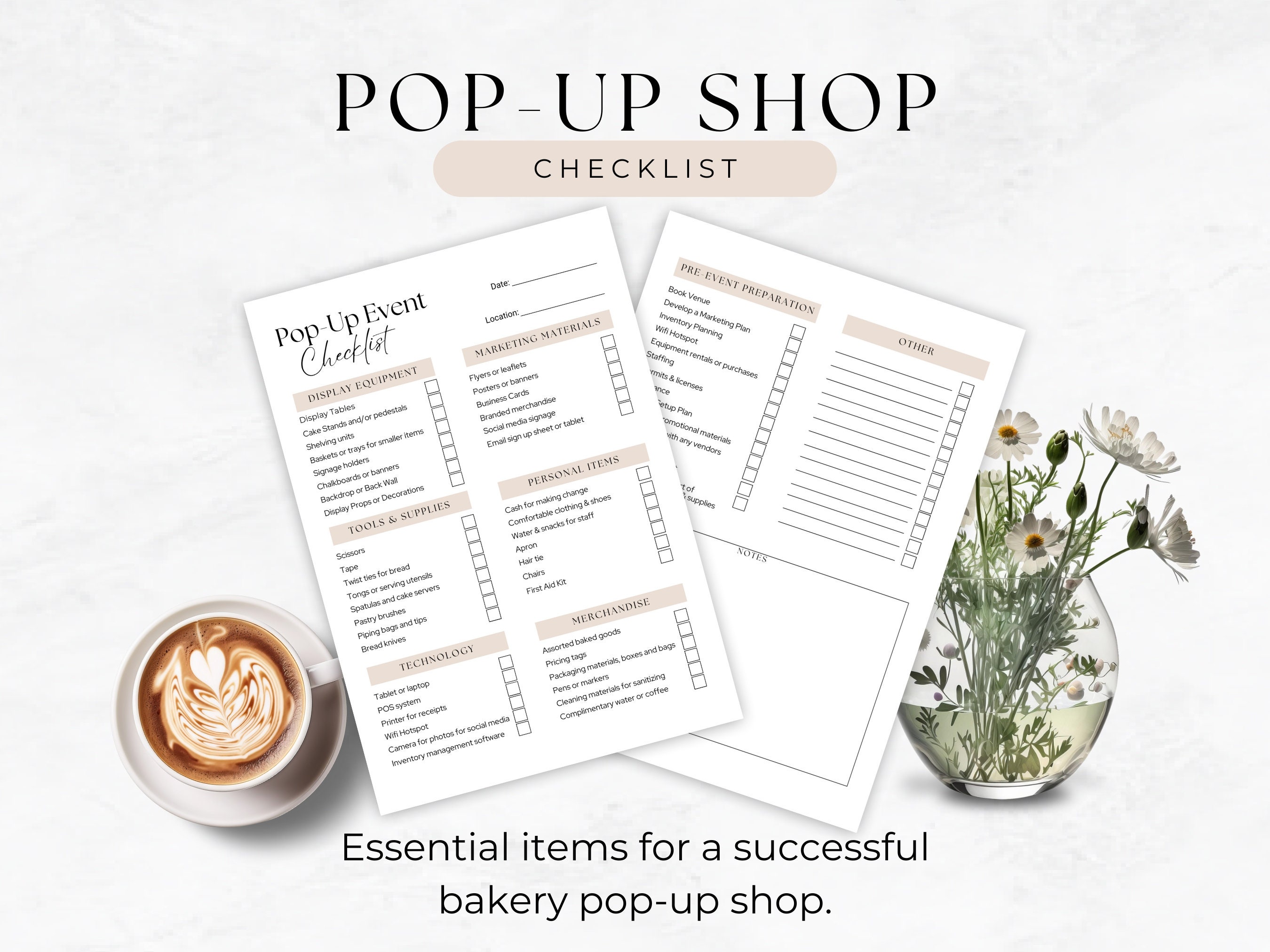 Bakery Pop-up Shop Checklist: Vendor Event Planner (canva Template) - Etsy
