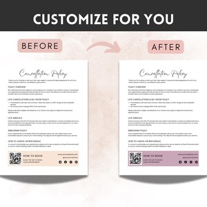 Editable Cancellation Policy Template for Salon | Printable Beauty Services & Appointment ...