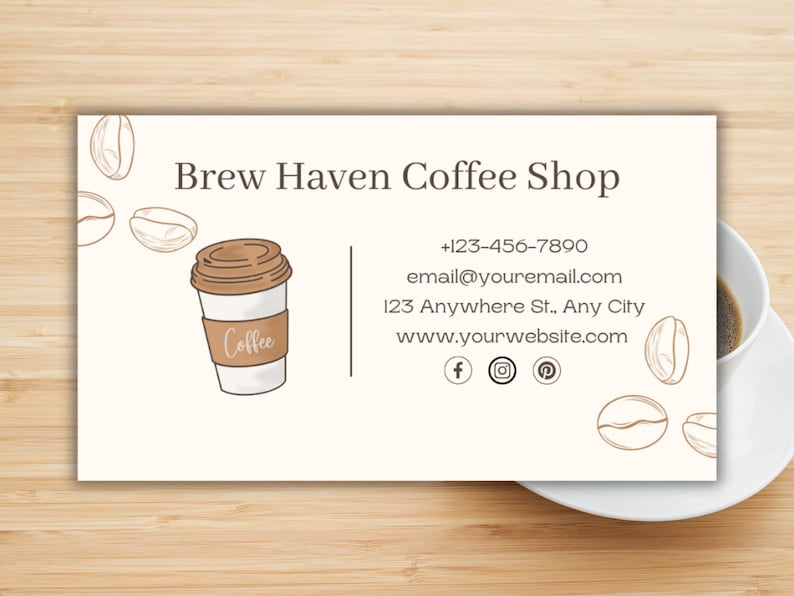 Coffee Shop Loyalty Card Template: Customizable Rewards (canva Editable ...