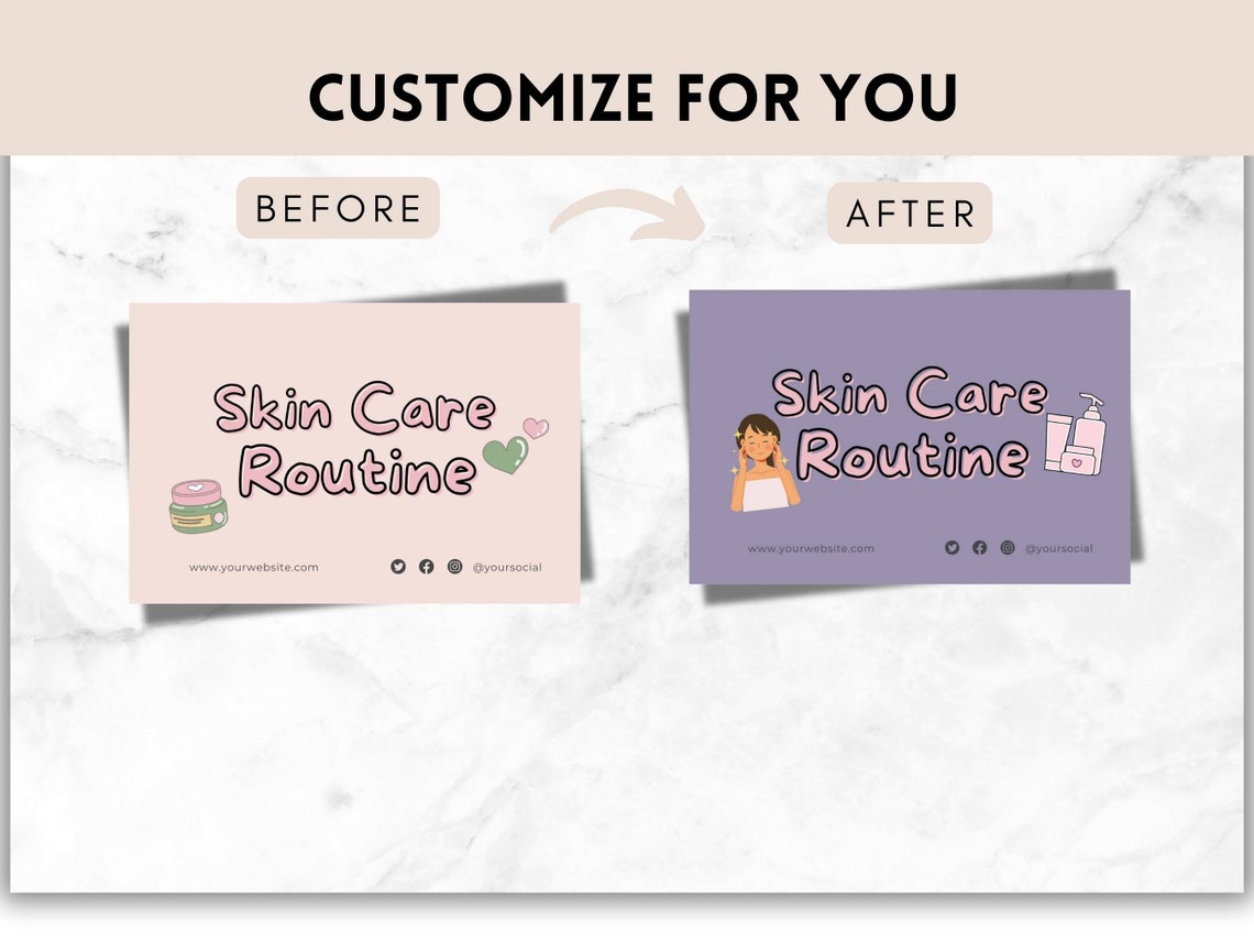 Skincare Routine Card Template: Esthetician Client Aftercare (canva) - Etsy