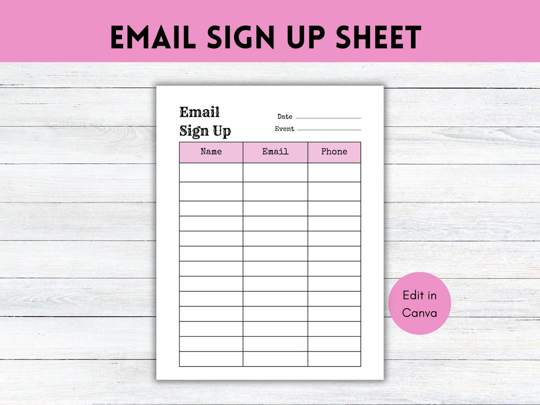 Email Sign up Form Template for Trucker Hat Bar or Pop-up Shop, Sign up ...