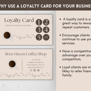 Coffee Loyalty Card Template, Rewards Card for Cafe, Customer Punch ...