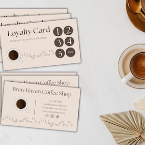 Coffee Loyalty Card Template, Rewards Card for Cafe, Customer Punch ...