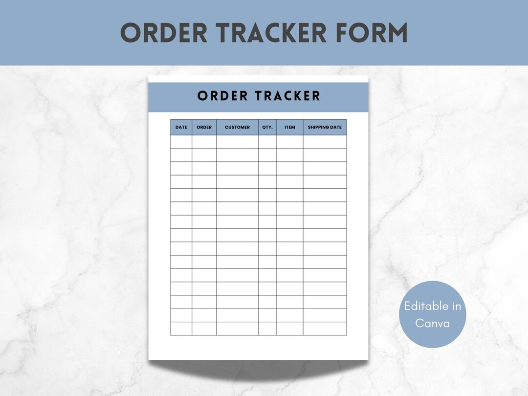 Order Tracker for Small Business, Order Log, Sales Tracker, Order ...