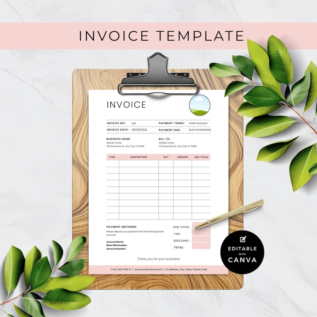 Invoice Template Editable, Small Business Order Form Printable ...