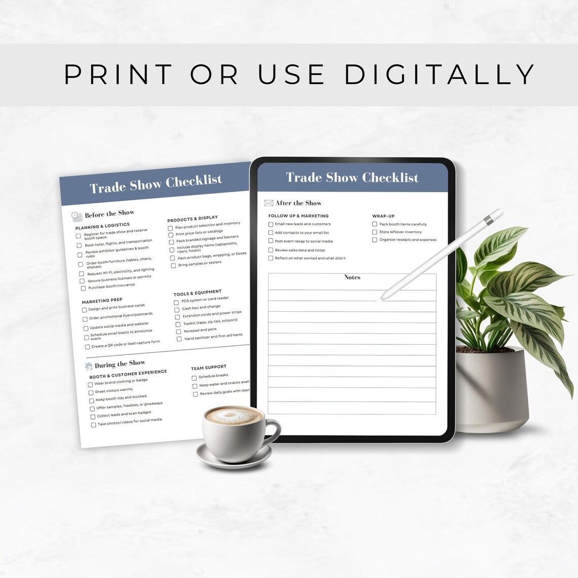 Trade Show Checklist Template: Vendor Event Planner, Sign-up Sheet (PDF ...