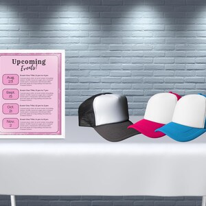 Trucker Hat Bar Printable, Upcoming Event Flyer, Canva Template, Craft ...
