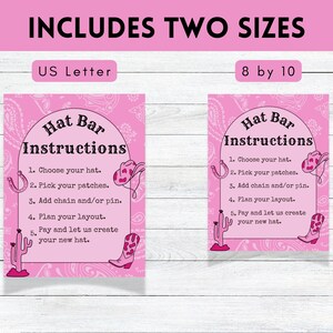 Trucker Hat Bar, Price Guide Template Printable, Editable Event Instructions, Editable Price ...