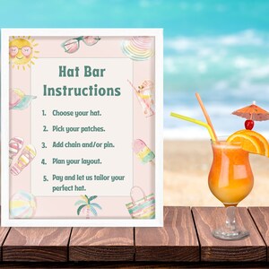 Trucker Hat Bar Sign Templates: Beach Theme (editable Canva) - Etsy
