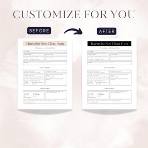 Hairstylist New Client Intake Form: Salon Consultation Sheet (printable ...