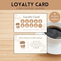 Editable Cafe Loyalty Card Template: Coffee Rewards (printable) - Etsy
