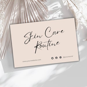 Skincare Routine Card Template: Esthetician Client Aftercare (canva) - Etsy