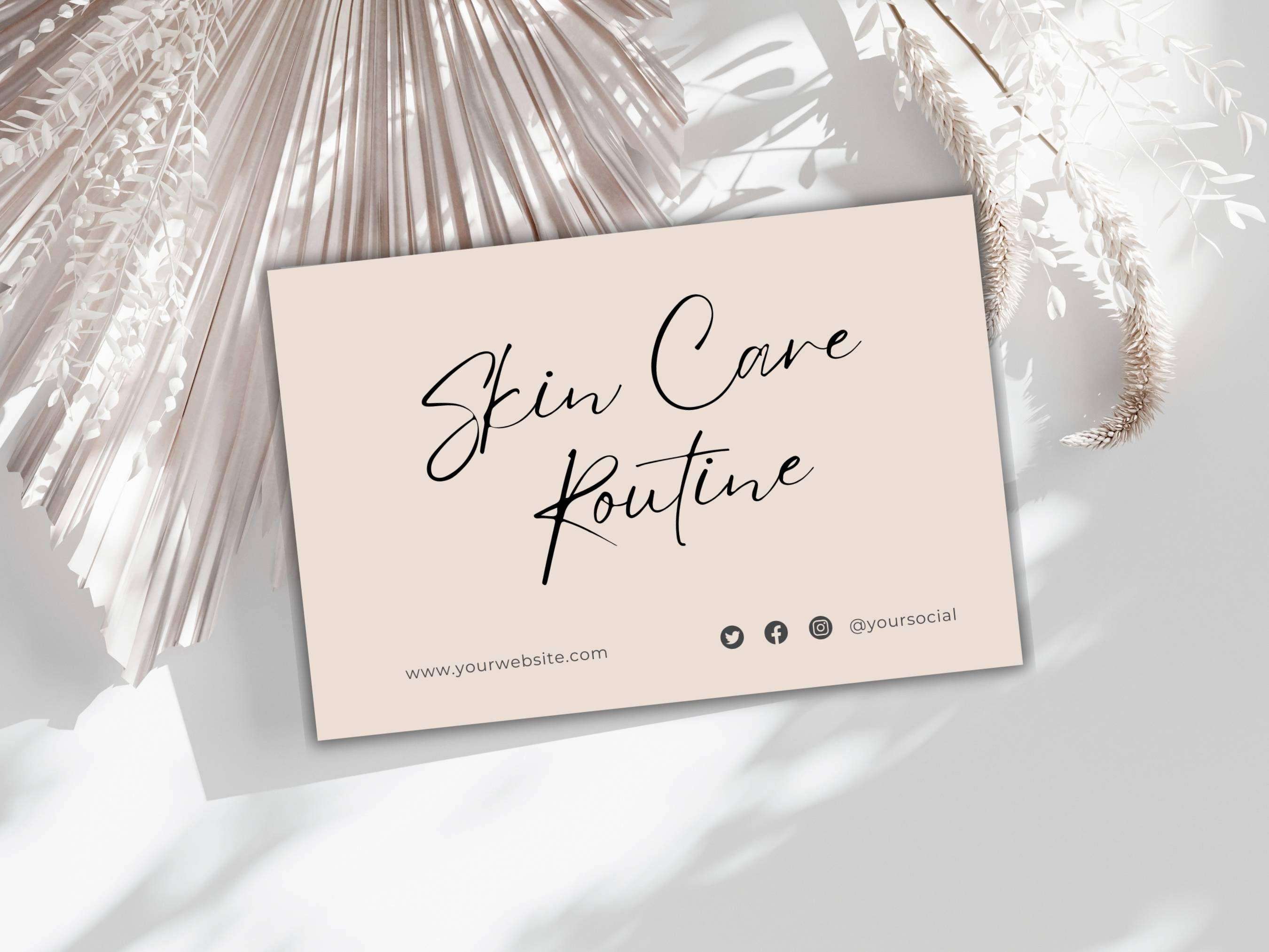 Skincare Routine Card Template: Esthetician Client Aftercare (canva) - Etsy