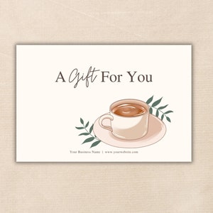 Coffee Shop Gift Certificate Template: Editable Canva Designs (digital ...