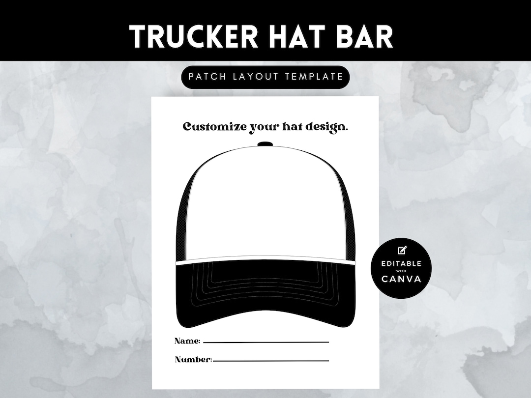 Trucker Hat Bar Template: Patch Layout Design (canva Editable) - Etsy