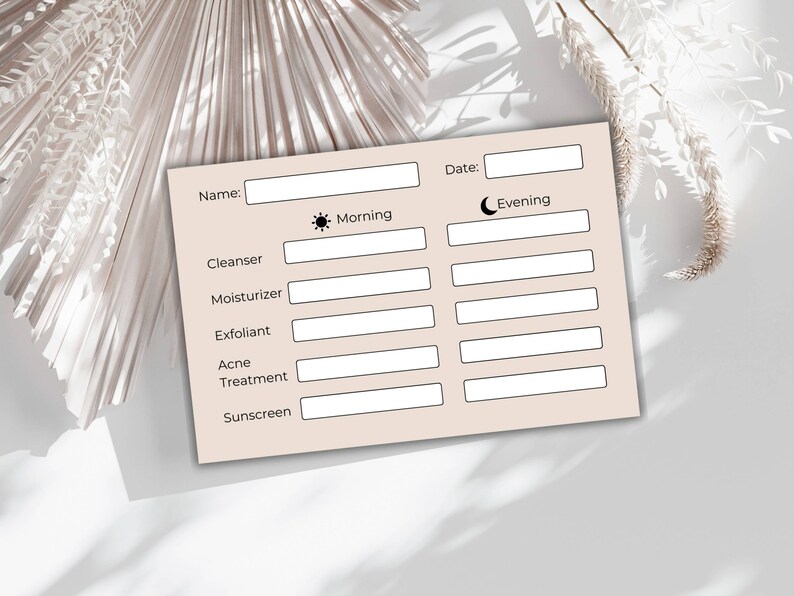 Skincare Routine Card Template: Esthetician Client Aftercare (canva) - Etsy