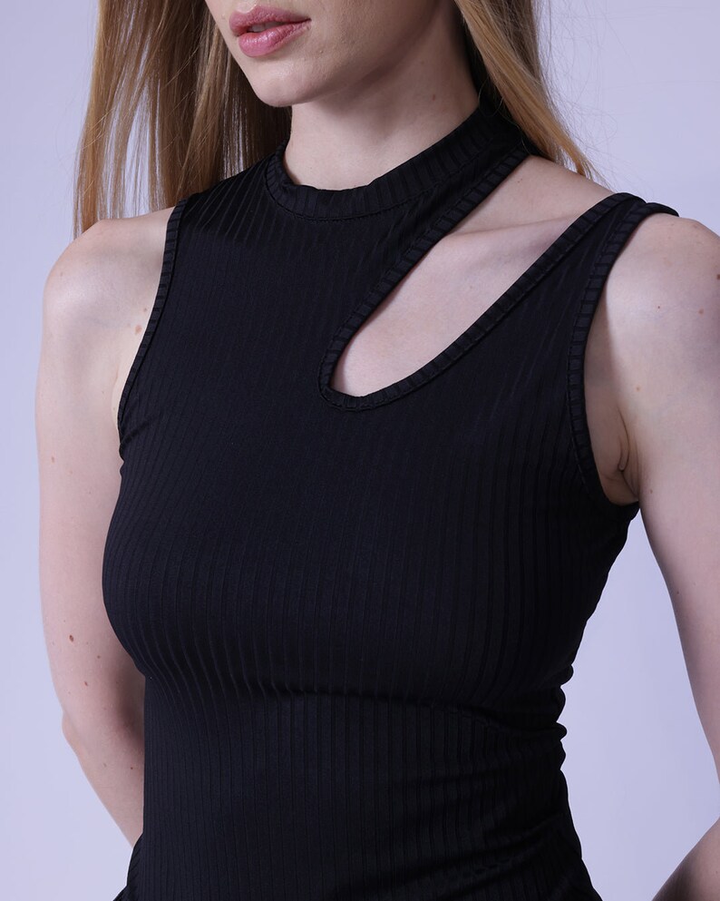 Cut Out Shoulder Rib-knit Bodysuit - Etsy