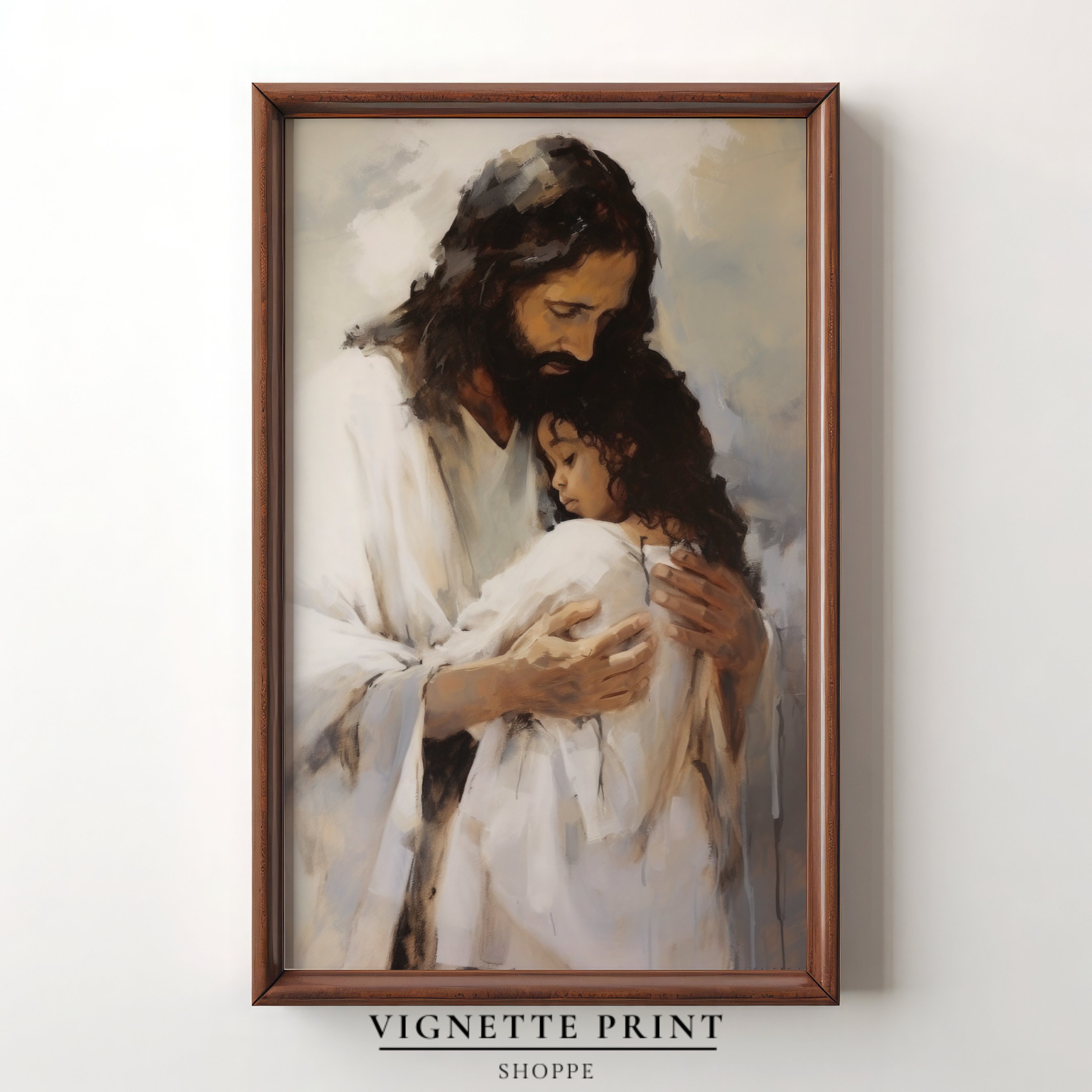 Jesus - Loving Embrace | Jesus Holds Little Girl | Printable Art ...