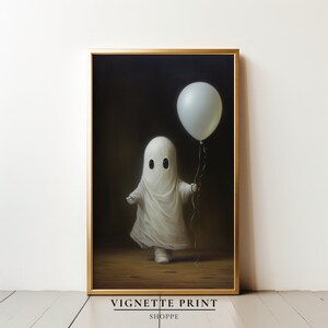 Ghost Holding a Balloon | Printable Art | Adorable Ghost | Dark ...