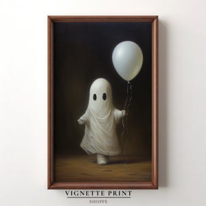 Ghost Holding a Balloon | Printable Art | Adorable Ghost | Dark ...