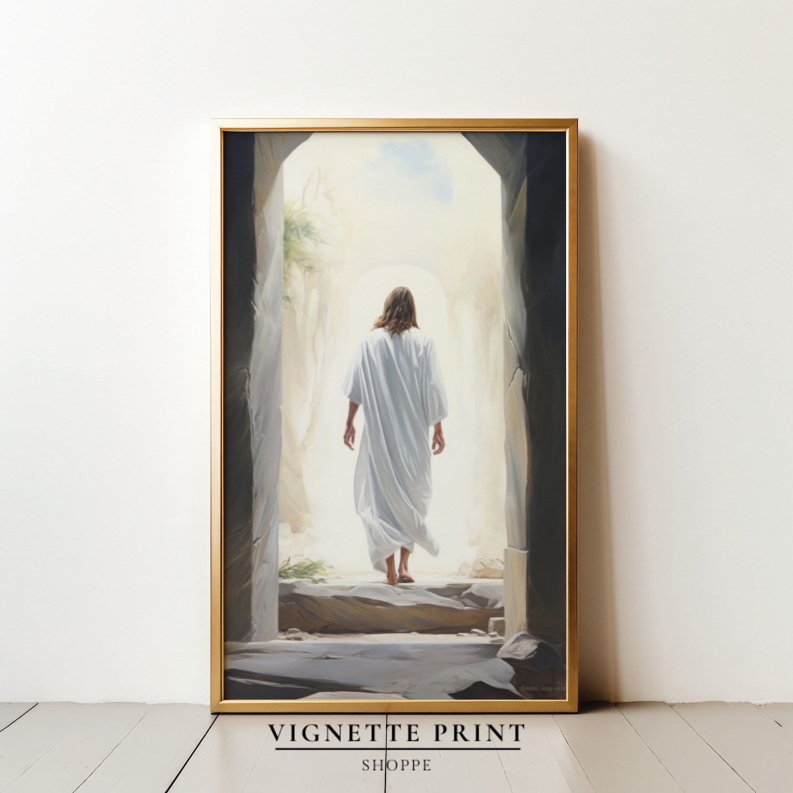 He is Risen the Tomb is Empty Jesus Leaving the Garden Tomb Print Art Christian Art the ...