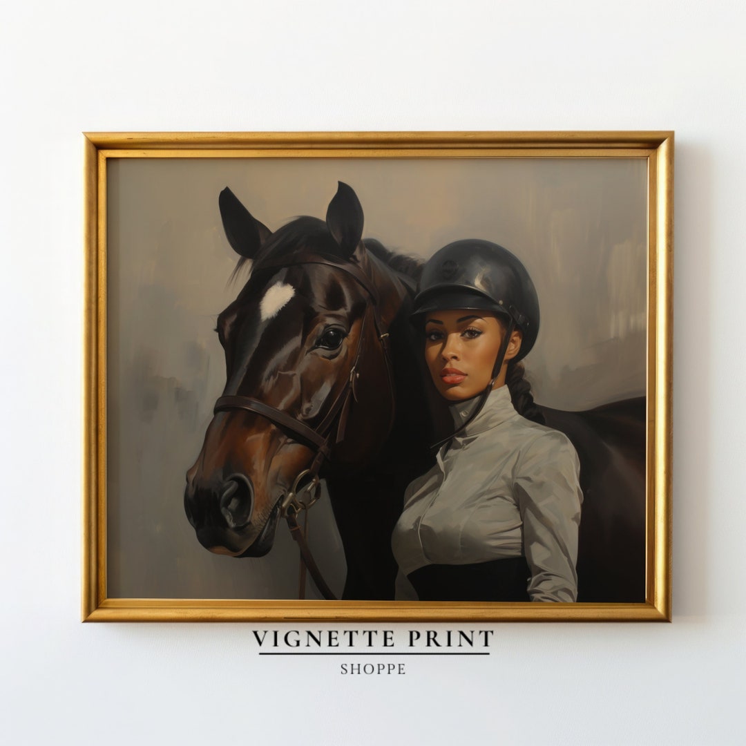 Equestrian Female Horse Rider | Horse and Rider Portrait | Printable ...