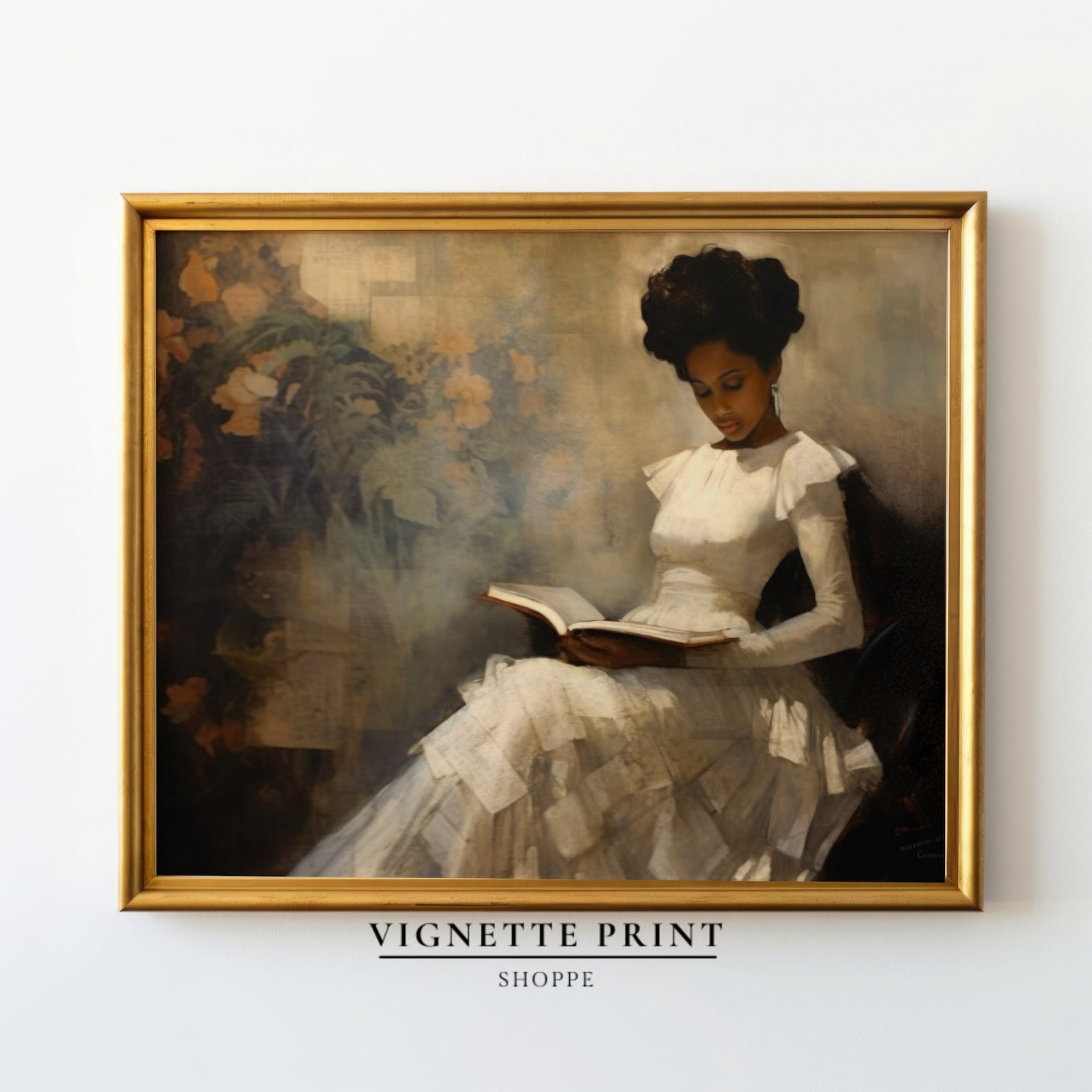 Vintage Female Portrait Reading a Book | Vintage Oil Painting ...