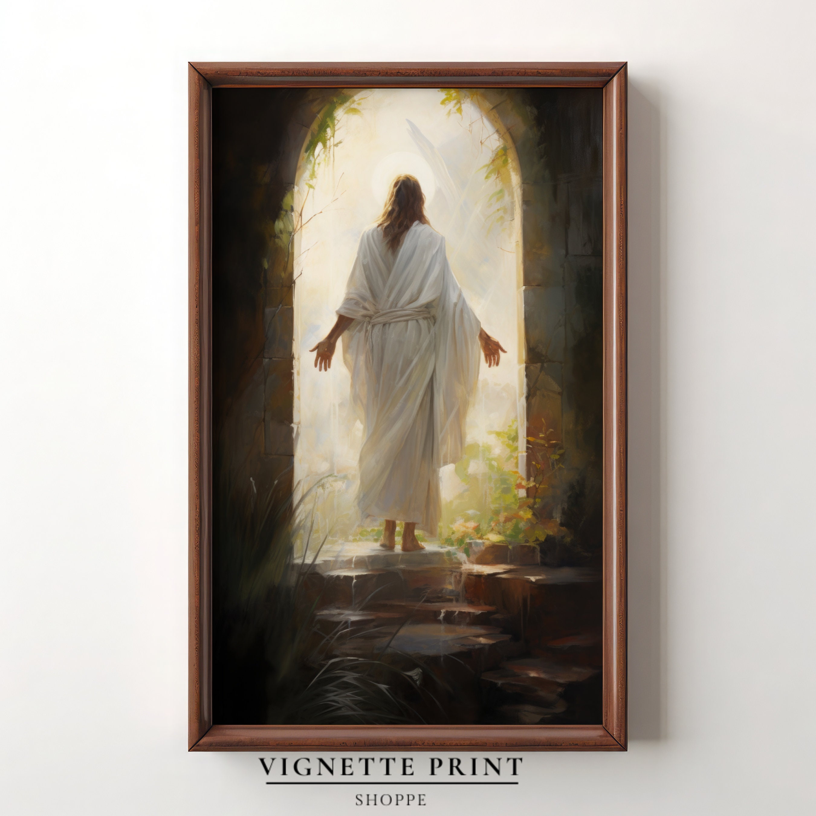 He is Risen the Garden Tomb Prints in His Hands Print Art the Tomb is ...