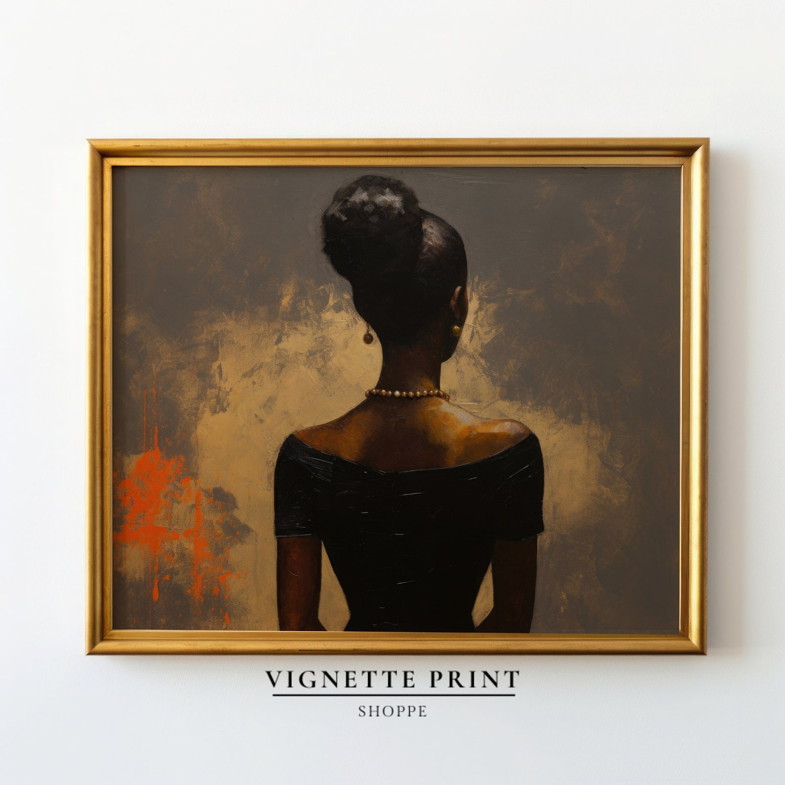 Victorian Portrait Back View | Elegant Black Dress | Fine Art | Home ...